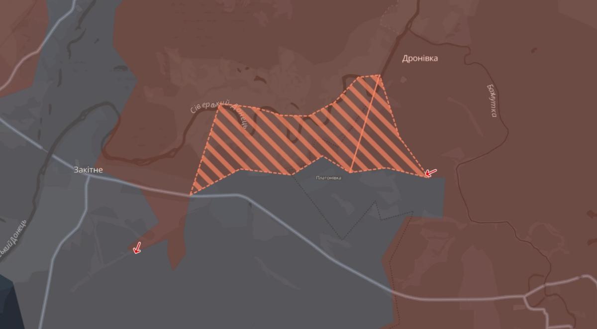 Updated combat map: enemy advanced near Platonivka and in Myrnohrad ...